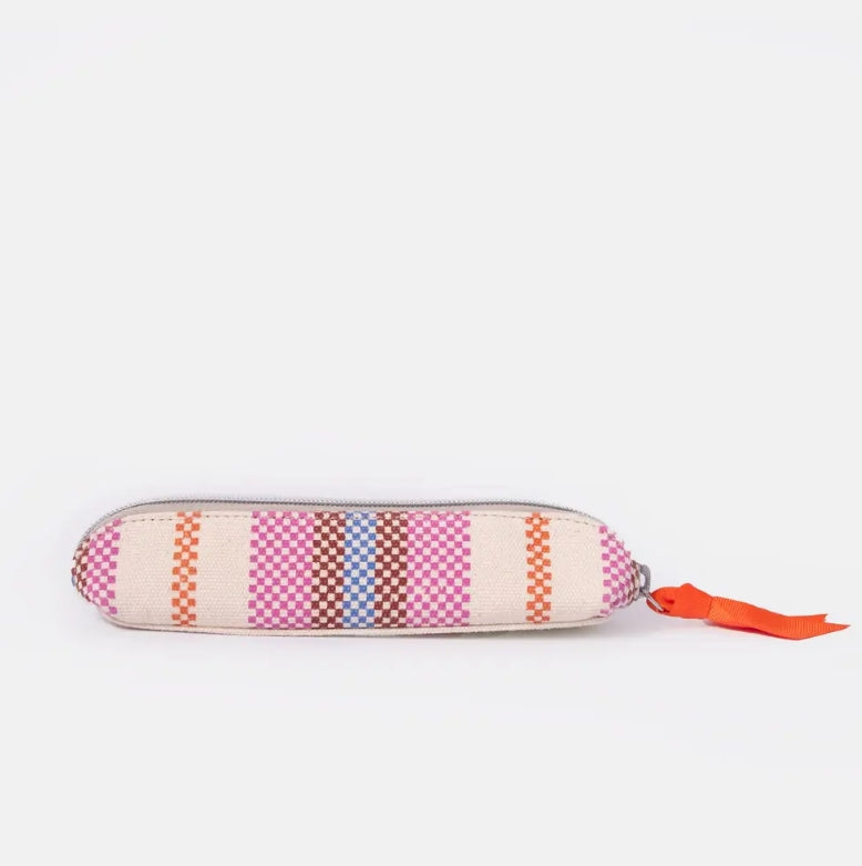Checkerboard Stripe Canvas Pencil Case – The Bottom Drawer Store